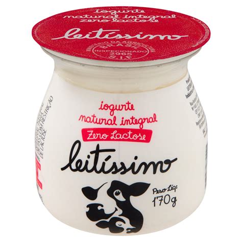 Iogurte Integral Natural Zero Lactose Leitíssimo Copo 170g Pão De Açúcar