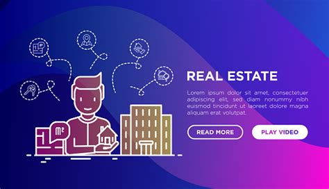 손에 집 부동산 아파트 판매합니다 얇은 선 아이콘 광장 집 키 포인터를 검색 현대 벡터 그림 그라데이션 배경 서식 파일 웹 페이지 가정 생활에 대한 스톡 벡터 아트 및 기타