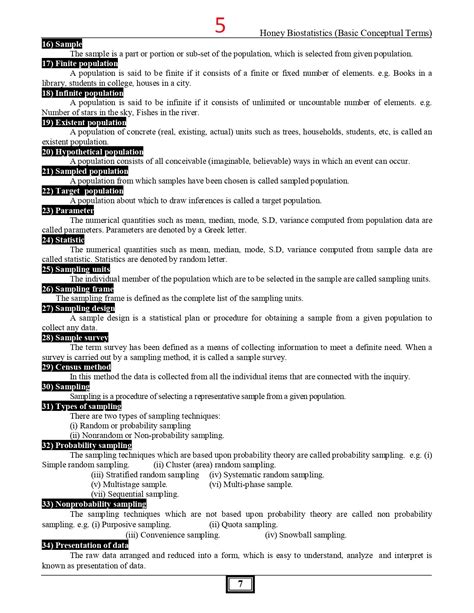 Biostatistics Honey Books