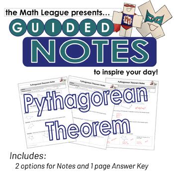 Pythagorean Theorem Guided Notes By The Math League TPT