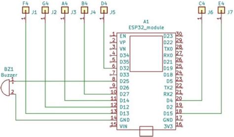 ESP32 Fruit Piano Pinout