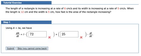 solved tutorial exercise the length of a rectangle is