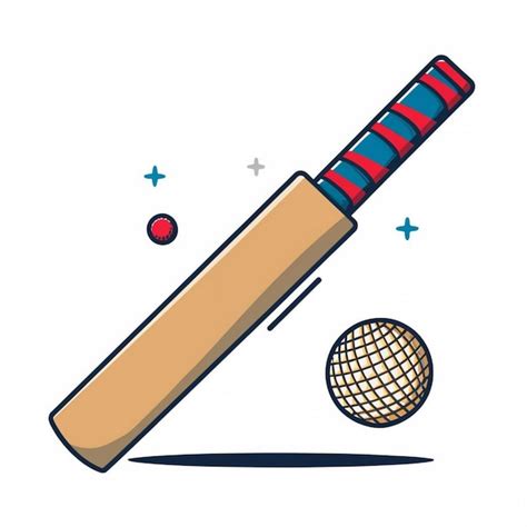 Premium Vector Cricket Bat Ball Instrument Vector Illustration