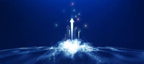 화살표 시작 구름 또는 연기 연결 다각형 어두운 파란색 배경에 프리미엄 사진