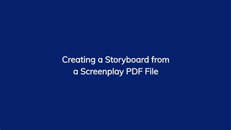 Creating A Storyboard From A Screenplay Pdf File Storyboardhero Ai Storyboard Generator