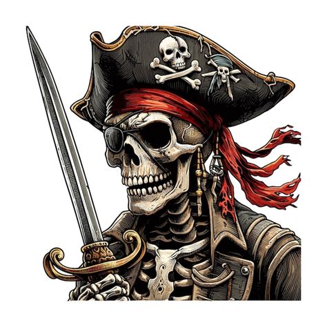 Premium Vector A Pirate With A Sword And A Pirate Hat Vector
