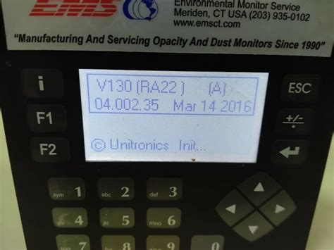 Unitronics V130 J Ra22 N V130 Ra22 Environmental Monitor Ems401 Opacity Hmi Industrial Sol Pte Ltd