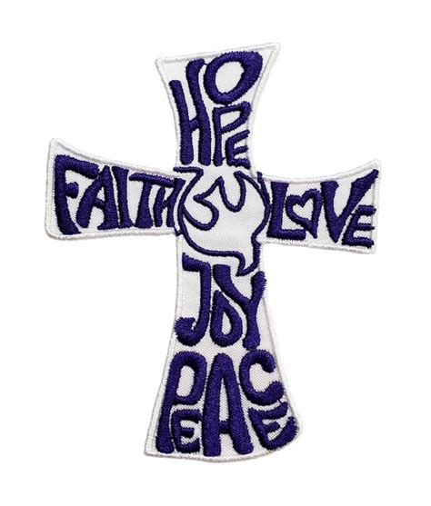 Christian Cross Faith Hope Love Dove Purple Embroidered Iron Etsy