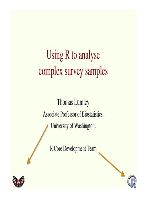 Using R To Analyse Complex Survey Data Pdf R Programming Language
