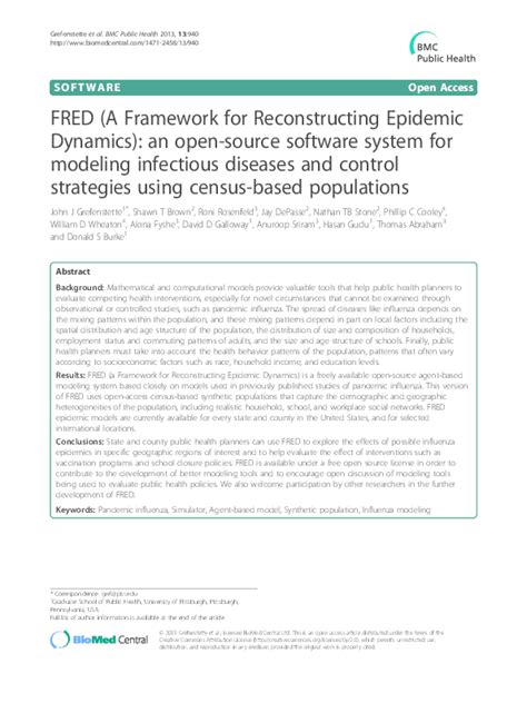 Pdf Fred A Framework For Reconstructing Epidemic Dynamics An Open Source Software System