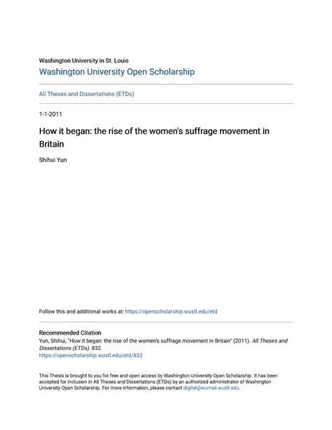 How It Began The Rise Of The Womens Suffrage Movement In Britai