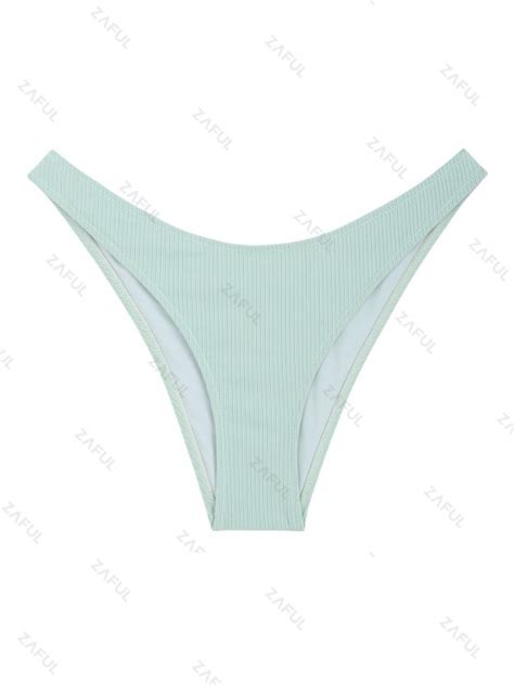 Zaful Textured Cheeky Bikini Bottom In Light Green Zaful 2024