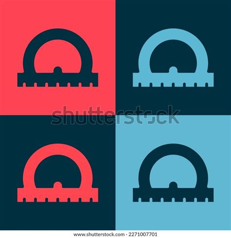 Pop Art Protractor Grid Measuring Degrees Stock Vector Royalty Free
