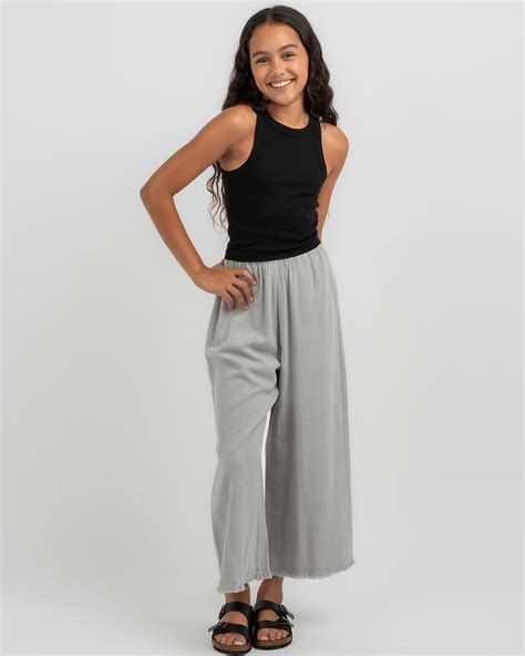 Mooloola Girls Venice Beach Pants In Cement Fast Shipping And Easy