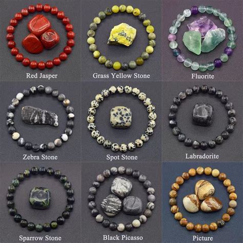 Fashion 8mm Natural Stone Beaded Bracelet Protection Attract Wealth