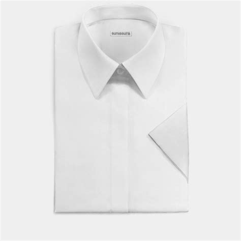 White Short Sleeved Cotton Dress Shirt Sumissura
