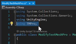 How To WRITE TEXT MESH PRO From SCRIPT In Unity