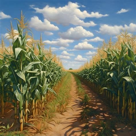 Premium Photo A Path In A Corn Field Corn As A Dish Of Thanksgiving