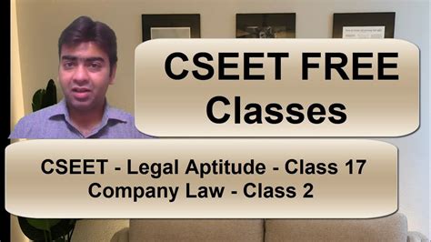 CSEET Online Legal Aptitude Lectures Company Law Class 2 FREE Video