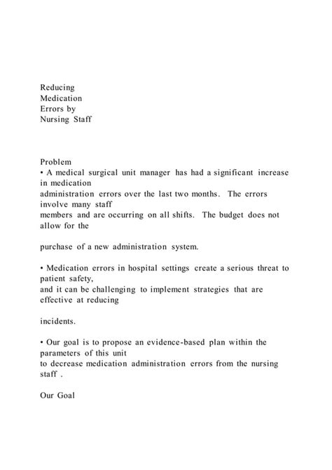 Reducing Medication Errors By Nursing Staffprobl Pdf