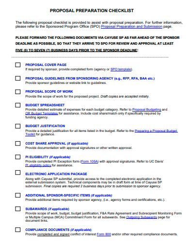 Free 32 Preparation Checklist Samples In Pdf Ms Word