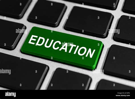 Education Green Button On Keyboard Business Concept Stock Photo Alamy