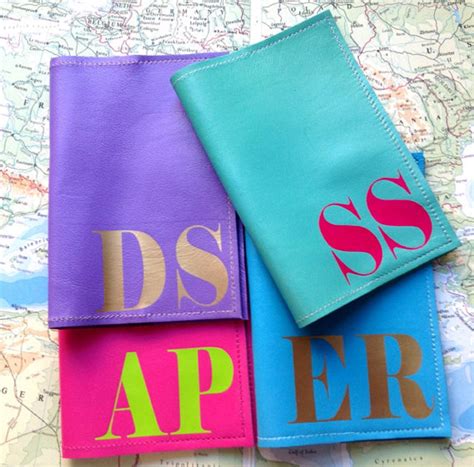 Personalized Lambskin Leather Passport Cover Monogrammed Womens