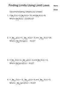 Calculus Finding Limits Using Limit Laws By The MBA TPT