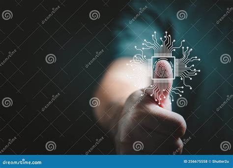 Fingerprint Cyber Security Concept Futuristic Technology Background