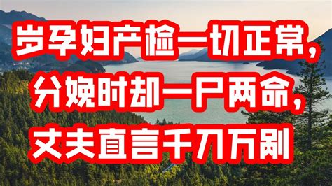 岁孕妇产检一切正常，分娩时却一尸两命，丈夫直言千刀万剐 Vocals Youtube