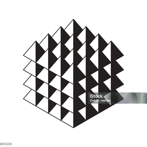 Isometric Pyramid Stacked In A Block Stock Illustration Download Image Now Abstract Black