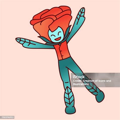 귀여운 Fary 이야기 캐릭터 꽃 색깔 선 그림 괴물의 포즈와 감정 감정에 대한 스톡 벡터 아트 및 기타 이미지 감정 개념 개념과 주제 Istock