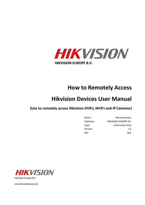 Pdf Quick Guide How To Remote Access Hikvision Devices Dokumen Tips
