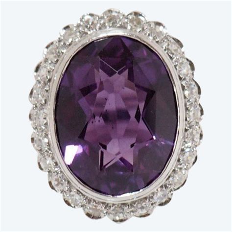 Bague Entourage En Or Blanc Et Platine Corindo Antikeo