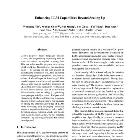 Enhancing Llm Capabilities Beyond Scaling Up Acl Anthology