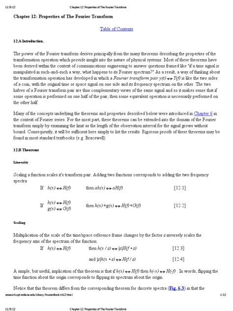Pdf Chapter 12 Properties Of The Fourier Transform Dokumentips