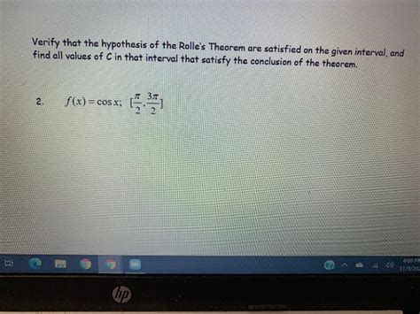 Solved Verify That The Hypothesis Of The Mean Value Theorem