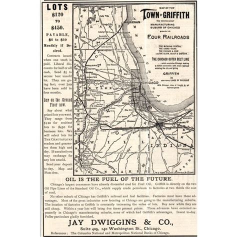 None Other Town Of Griffith Map Of Lots Chicago Suburb Jay Dwiggins