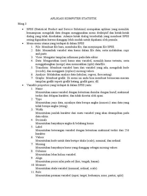 Aplikasi Komputer Statistik Pdf