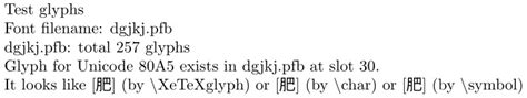 Fonts Glyph Not Printed TeX LaTeX Stack Exchange
