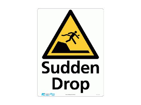 Sudden Drop Trianle Warning Sign Interquad