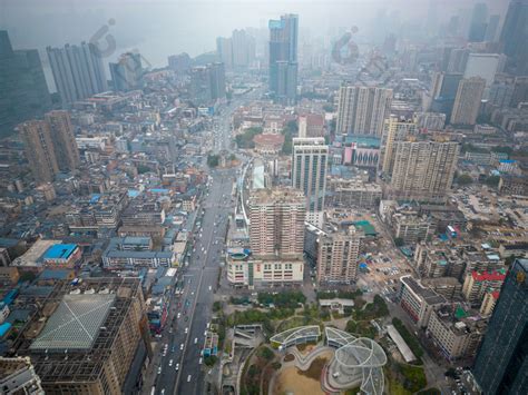 湖南长沙国金中心五一商圈航拍摄影图 包图企业站