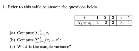 solved 1 refer to this table to answer the questions below