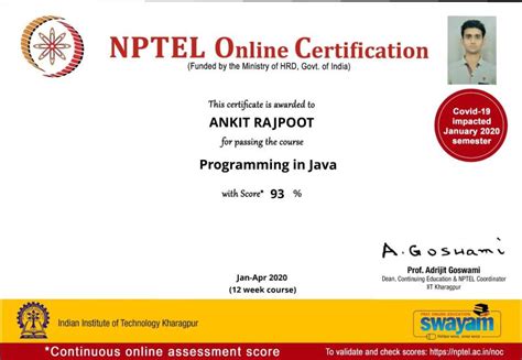 Ankit Rajpoot On Linkedin Programminginjava Nptel
