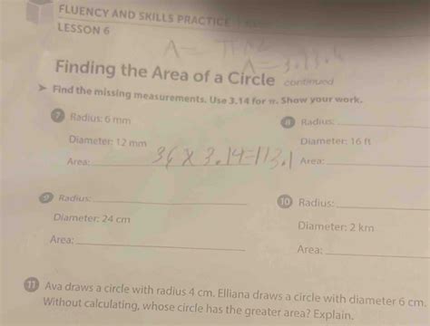 solved fluency and skills practice lesson 6 finding the area of a
