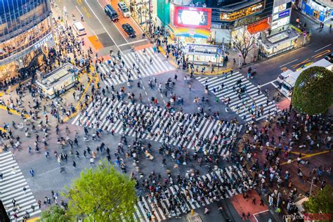 Shibuya Crossing Crowded Tokyo Japan Royalty Free Image