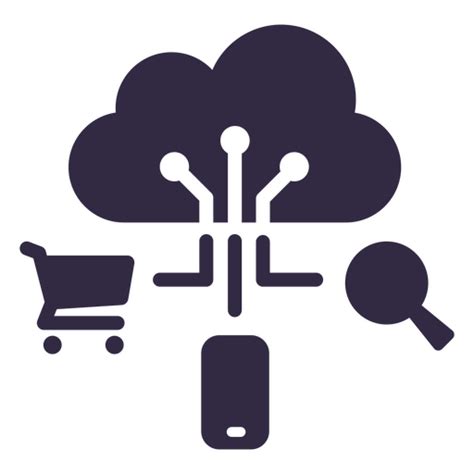 Diseño Png Y Svg De Icono De Una Nube Con Un Carrito De Compras Y Un