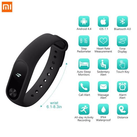 Original Xiaomi Band 2 Smart Wristband Xiaomi Mi Band 2 Bracelet OLED Touch Screen Heart Rate