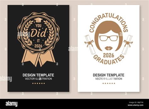 Set Of Posters And Banners For Class Of 2026 Graduation Vector