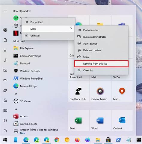 How To Hide Recently Added Apps List From Start Menu On Windows 10
